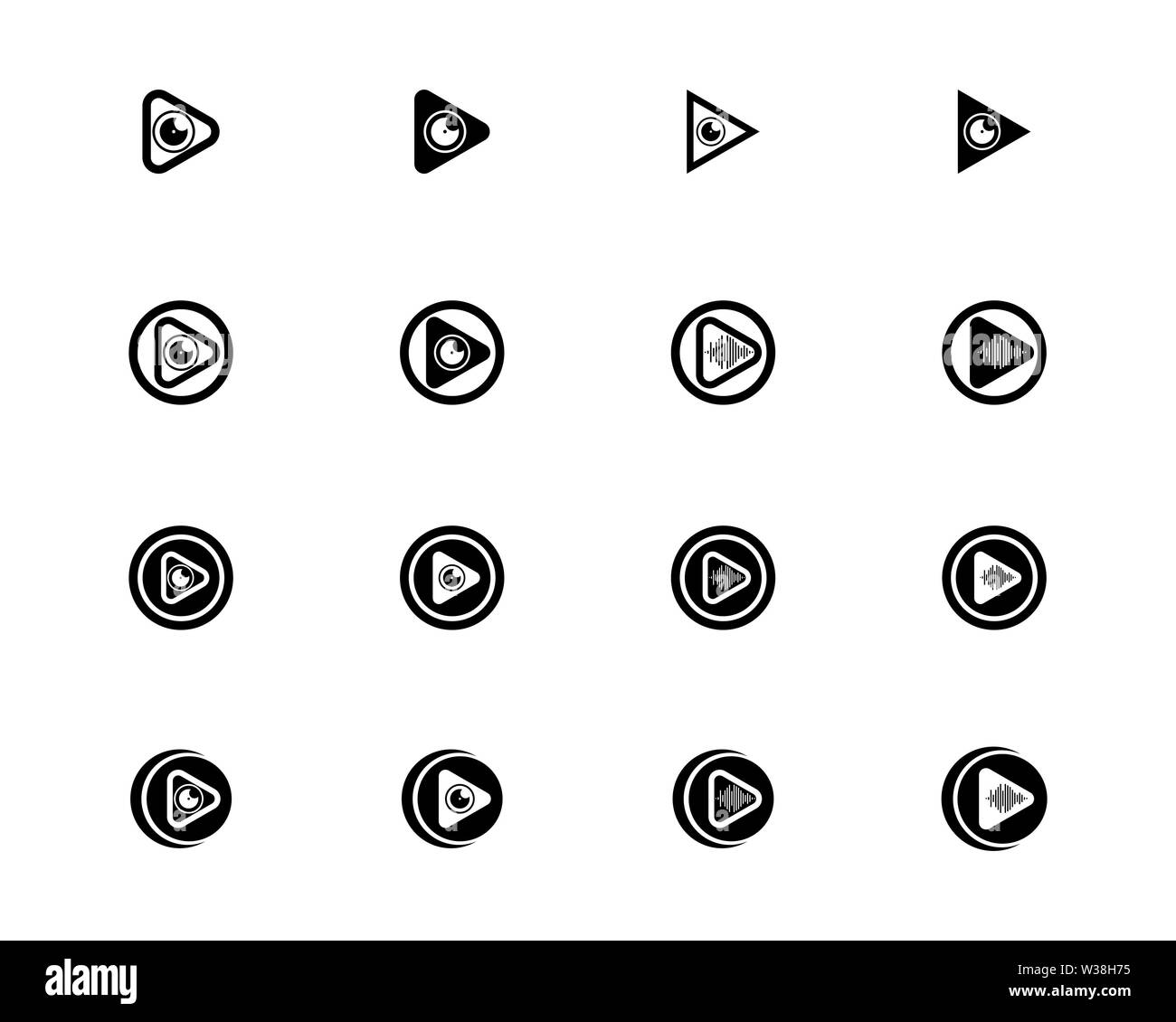Music and media players logo symbols template icons app Stock Photo - Alamy