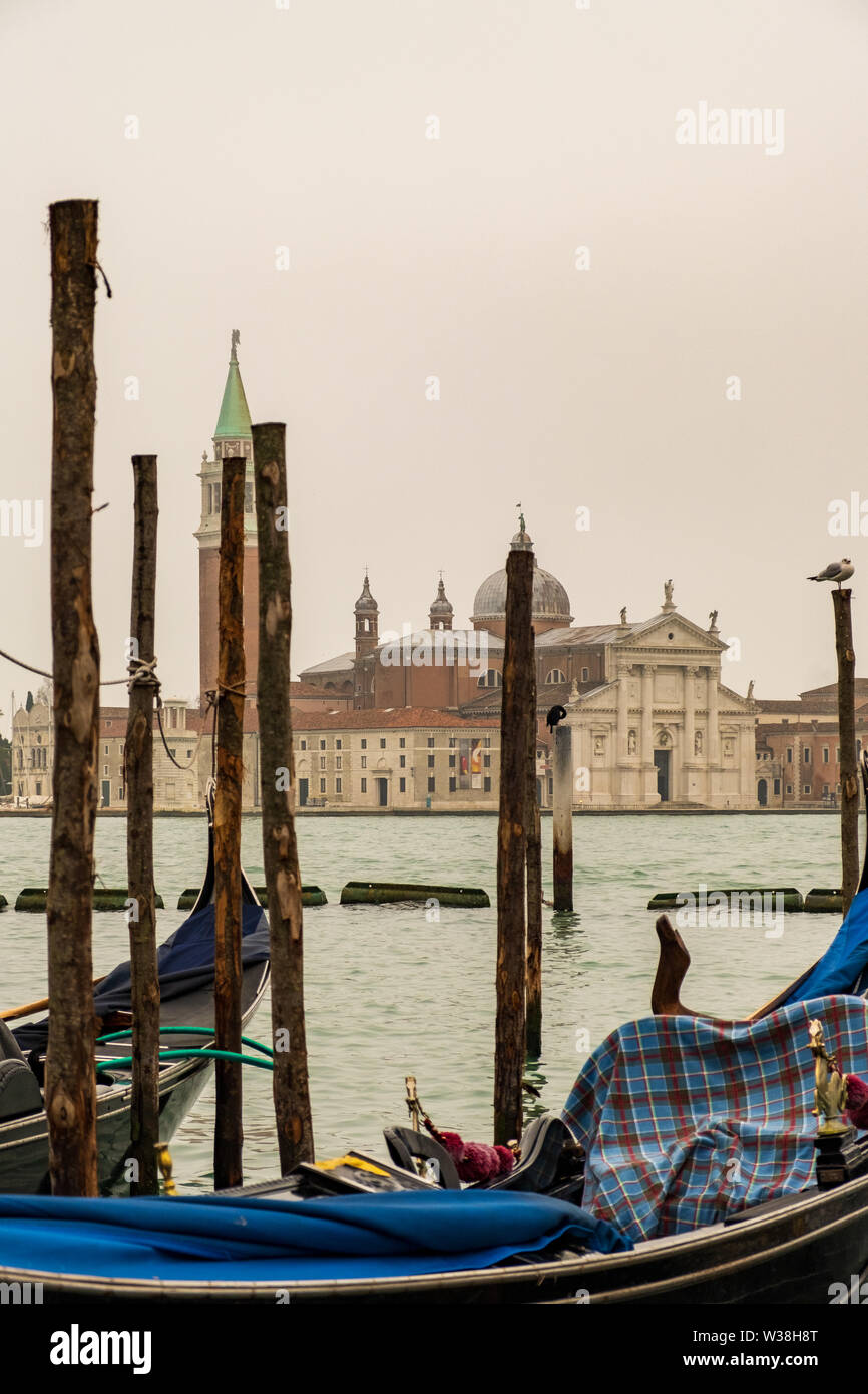 The beautiful city of Venice during a very humid and full of haze day ...