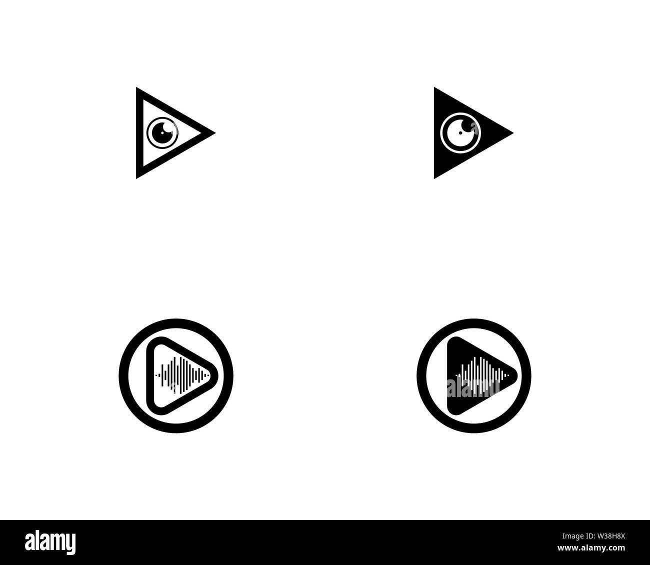 Music and media players logo symbols template icons app Stock Photo - Alamy