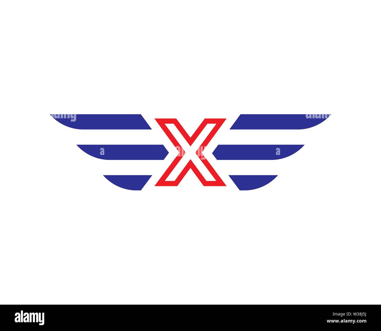 Initial letter X wing logo template vector Stock Photo - Alamy