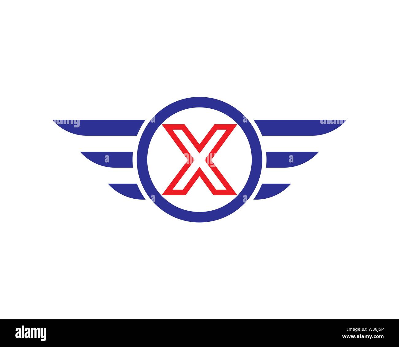 Initial letter X wing logo template vector Stock Photo - Alamy