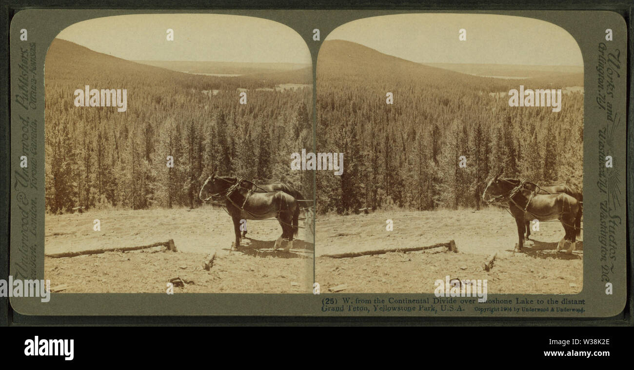 W from Continental Divide over Shoshone Lake to the Grand Teton ...