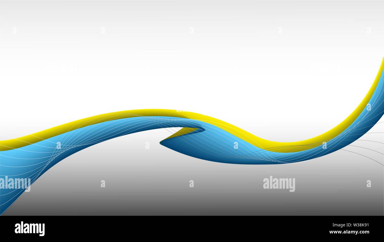 Yellow-blue wave pattern in gray background Stock Vector Image & Art ...