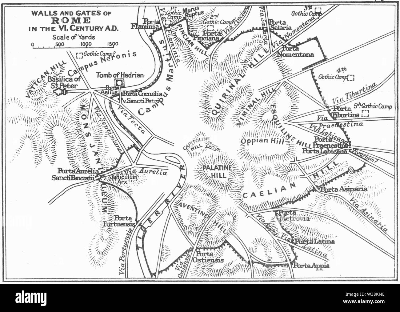 Walls of Rome 6th century Stock Photo - Alamy