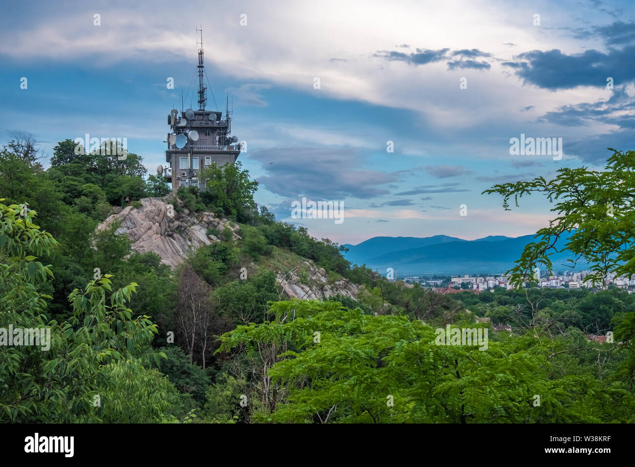 Views of the city of Plovdiv from the top of Sahat Tepe, one of its ...