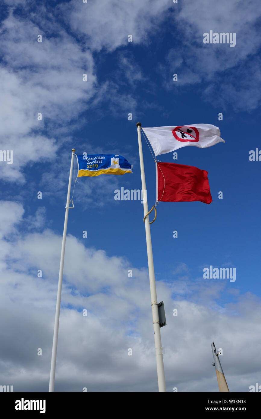 Flags in strong breeze hi-res stock photography and images - Alamy