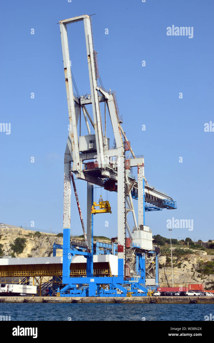 Cargo port, Paola, Malta, Europe Stock Photo - Alamy