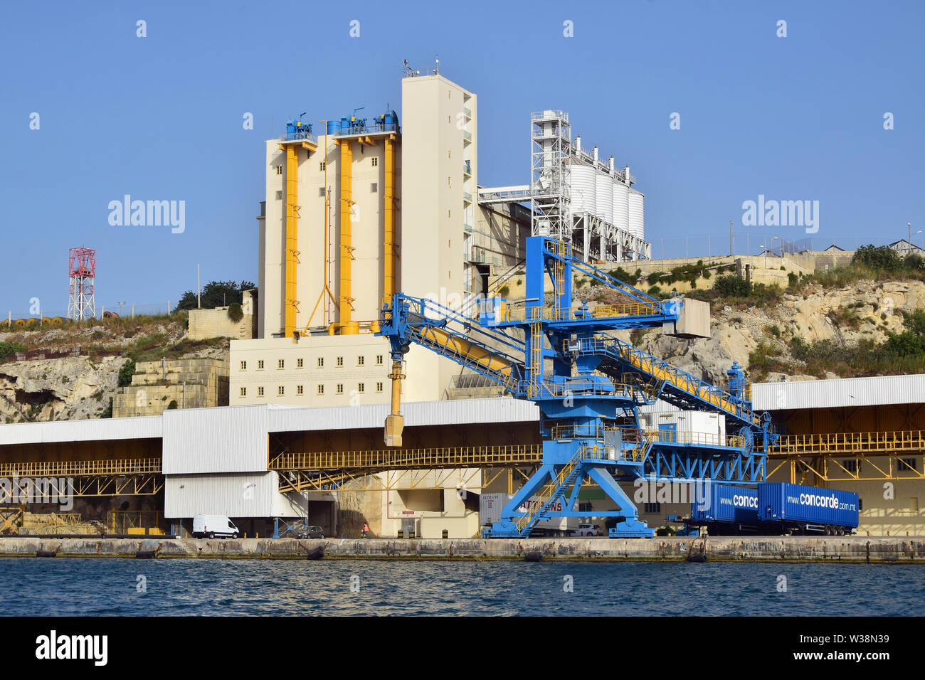 Cargo port, Paola, Malta, Europe Stock Photo - Alamy
