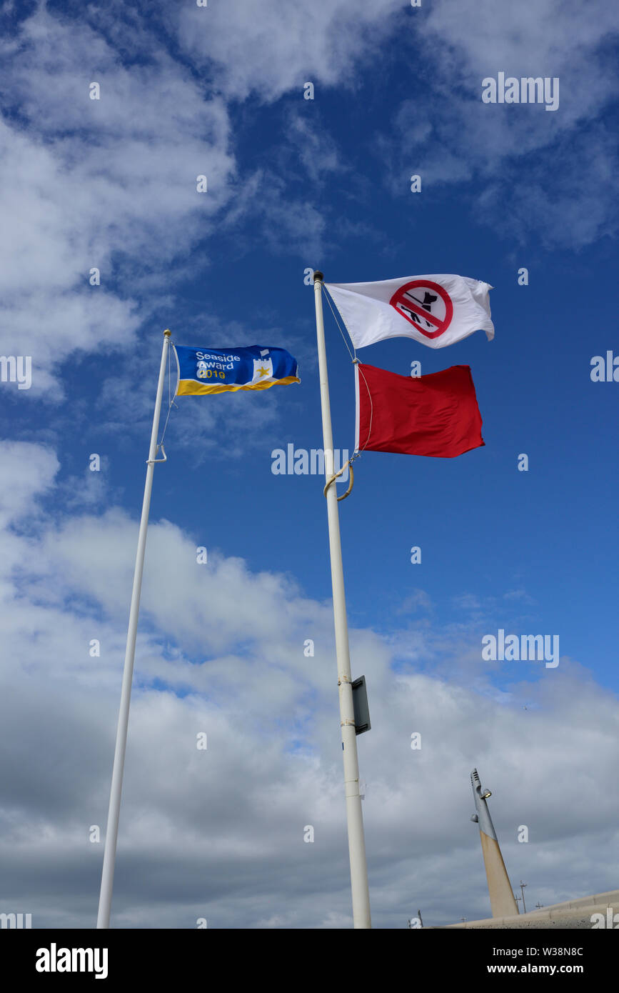Flags in strong breeze hi-res stock photography and images - Alamy