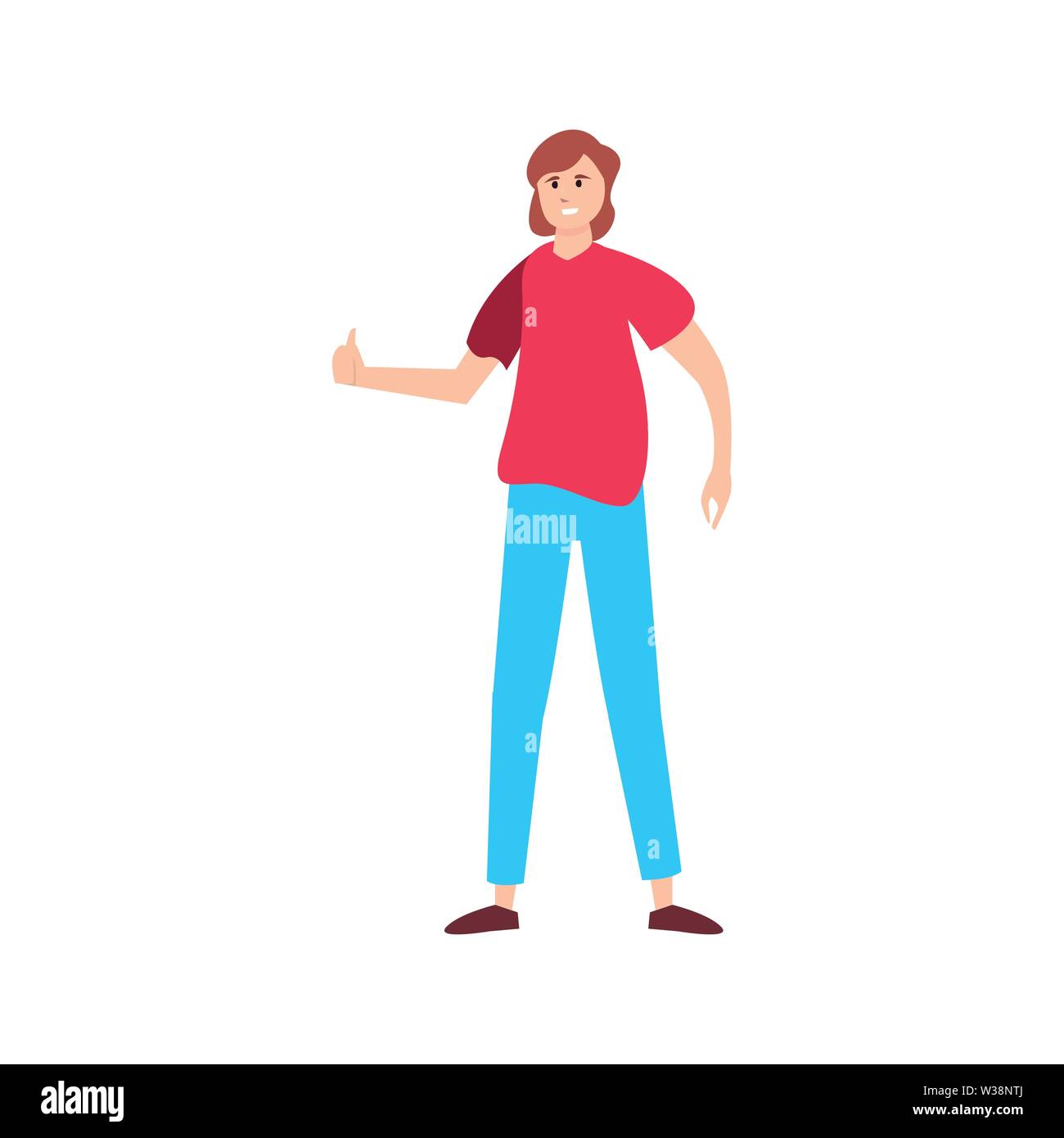 man happy young people on white background vector illustration Stock ...