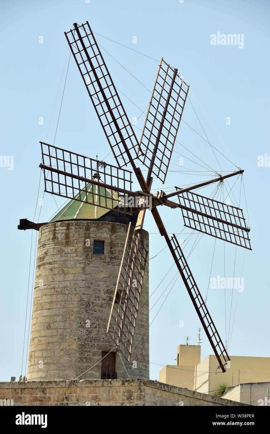 Old windmill, Żurrieq, Malta, Europe Stock Photo - Alamy