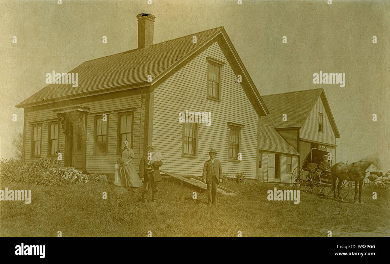West Quoddy Head Lighthouse homestead, Lubec 1897 Stock Photo - Alamy