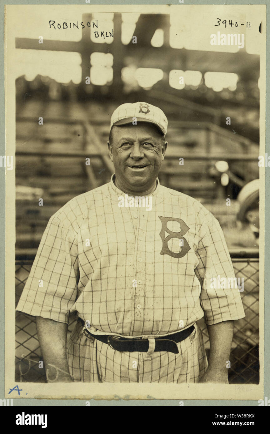 Photograph showing Wilbert Robinson, manager of the Brooklyn Robins, in ...