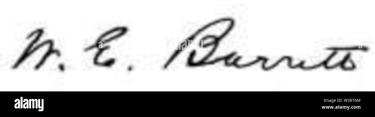 William Emerson Barrett signature Stock Photo - Alamy