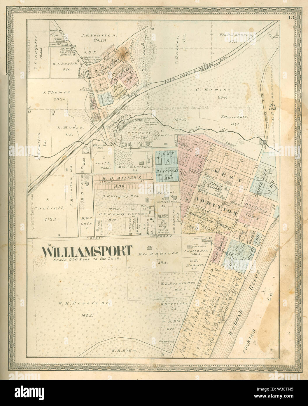Map of williamsport indiana hi-res stock photography and images - Alamy
