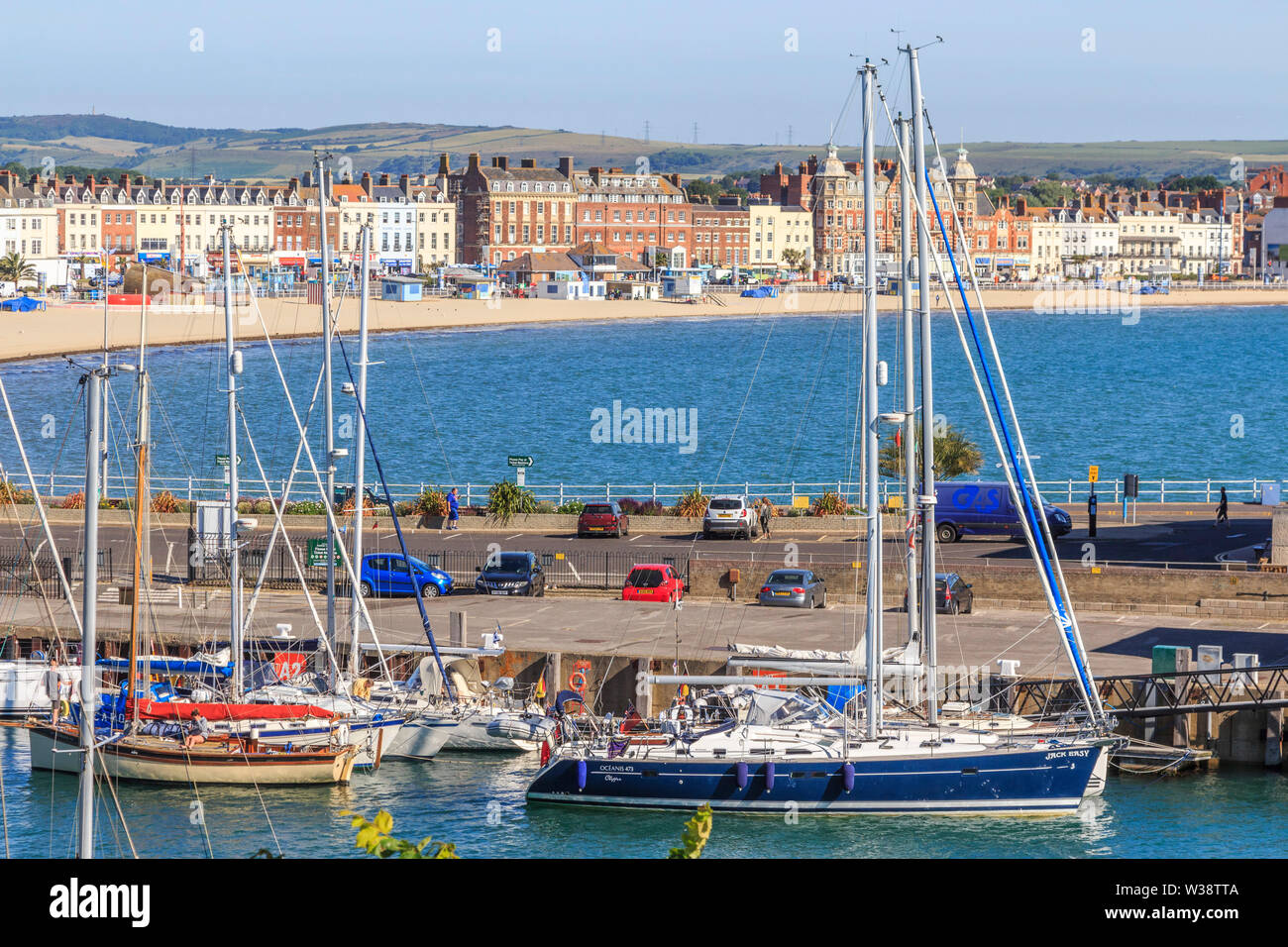 weymouth seaside town, picturesque harbour and beach front, dorset ...