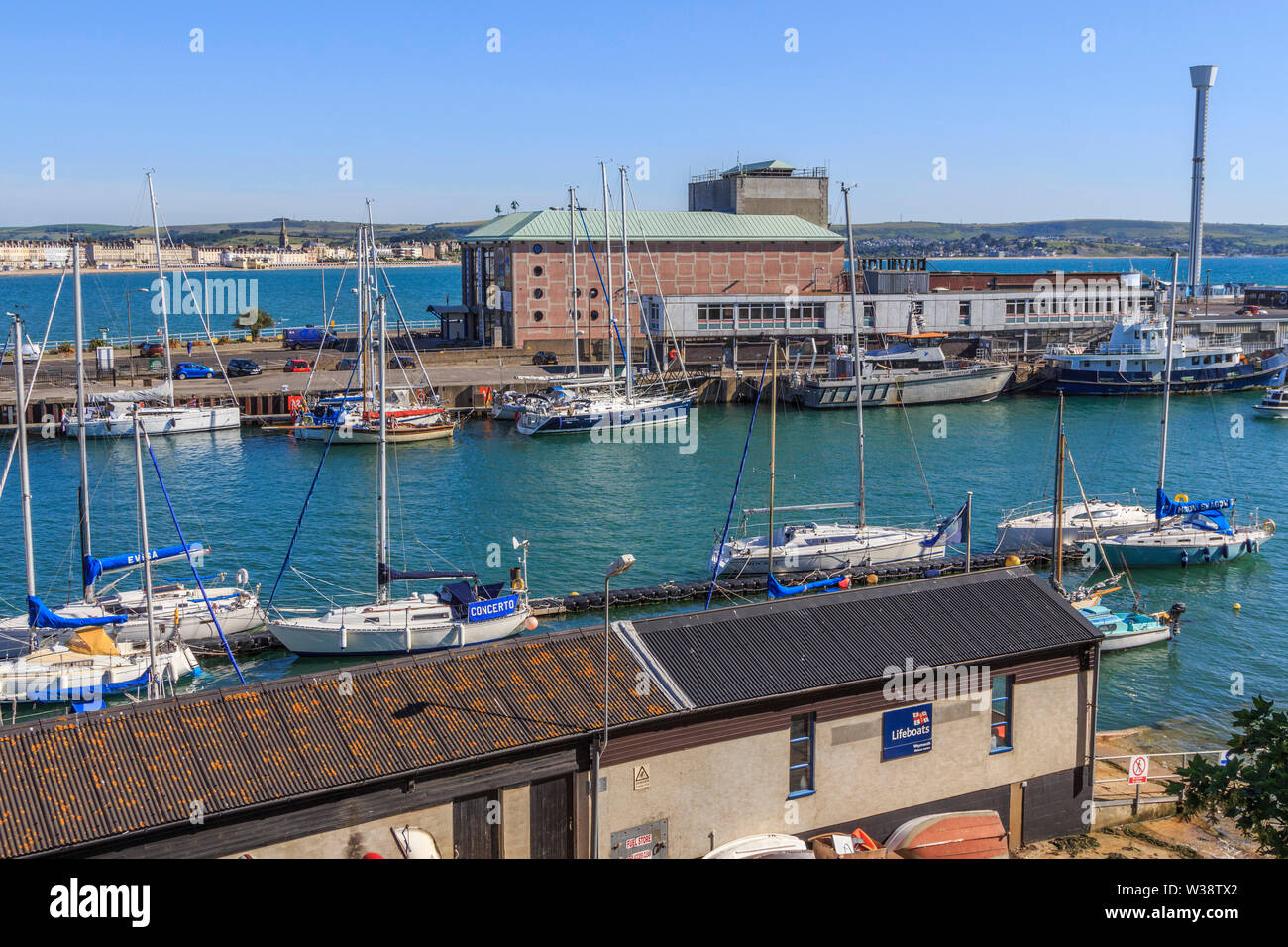 weymouth seaside town, picturesque harbour and beach front, dorset ...