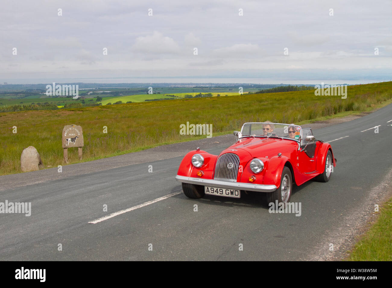 1983 80s eighties Morgan Plus 8 at Scorton, Lancashire. UK Weather 13th ...