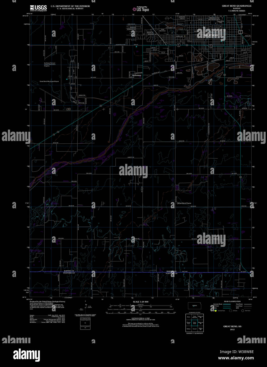 Great bend kansas map hi-res stock photography and images - Alamy