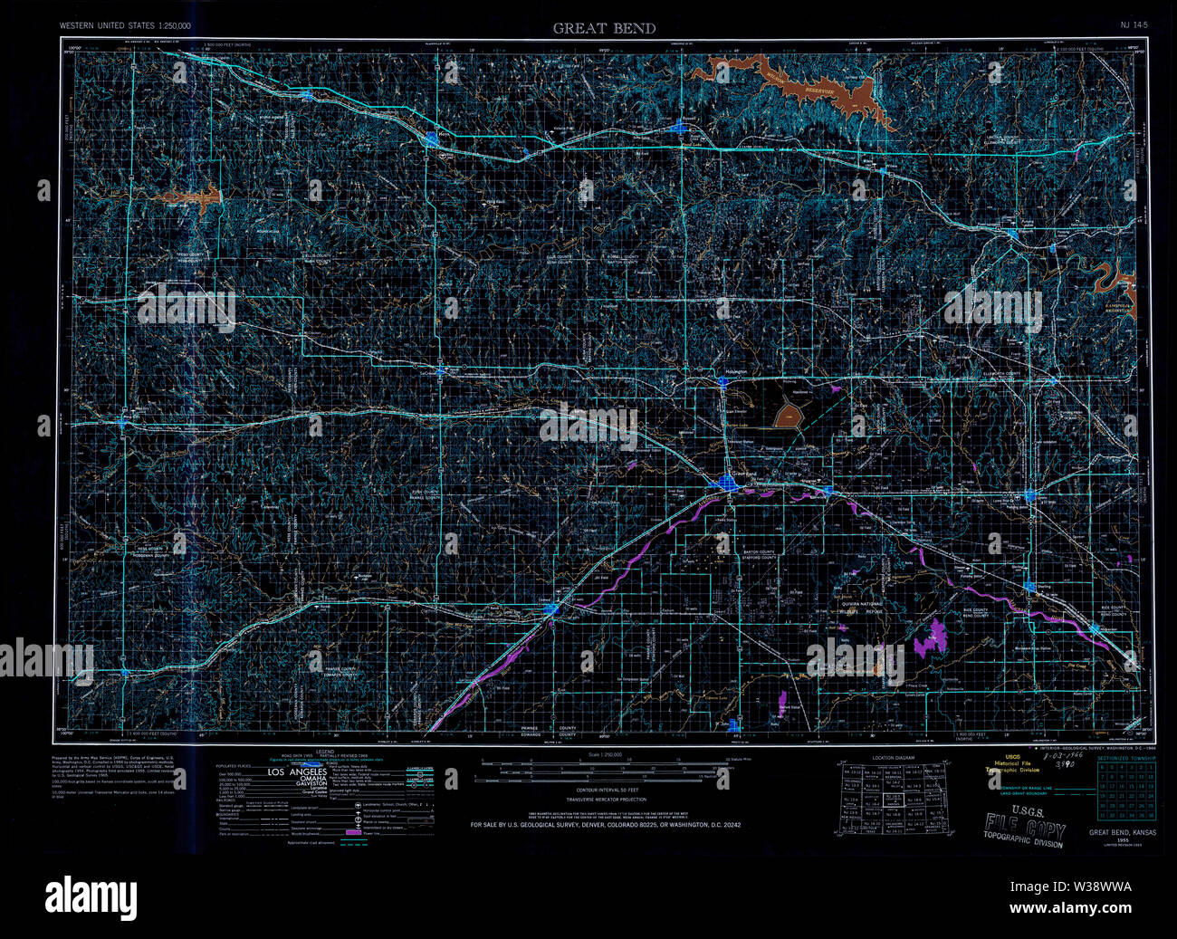 Great Bend Kansas Map High Resolution Stock Photography and Images - Alamy