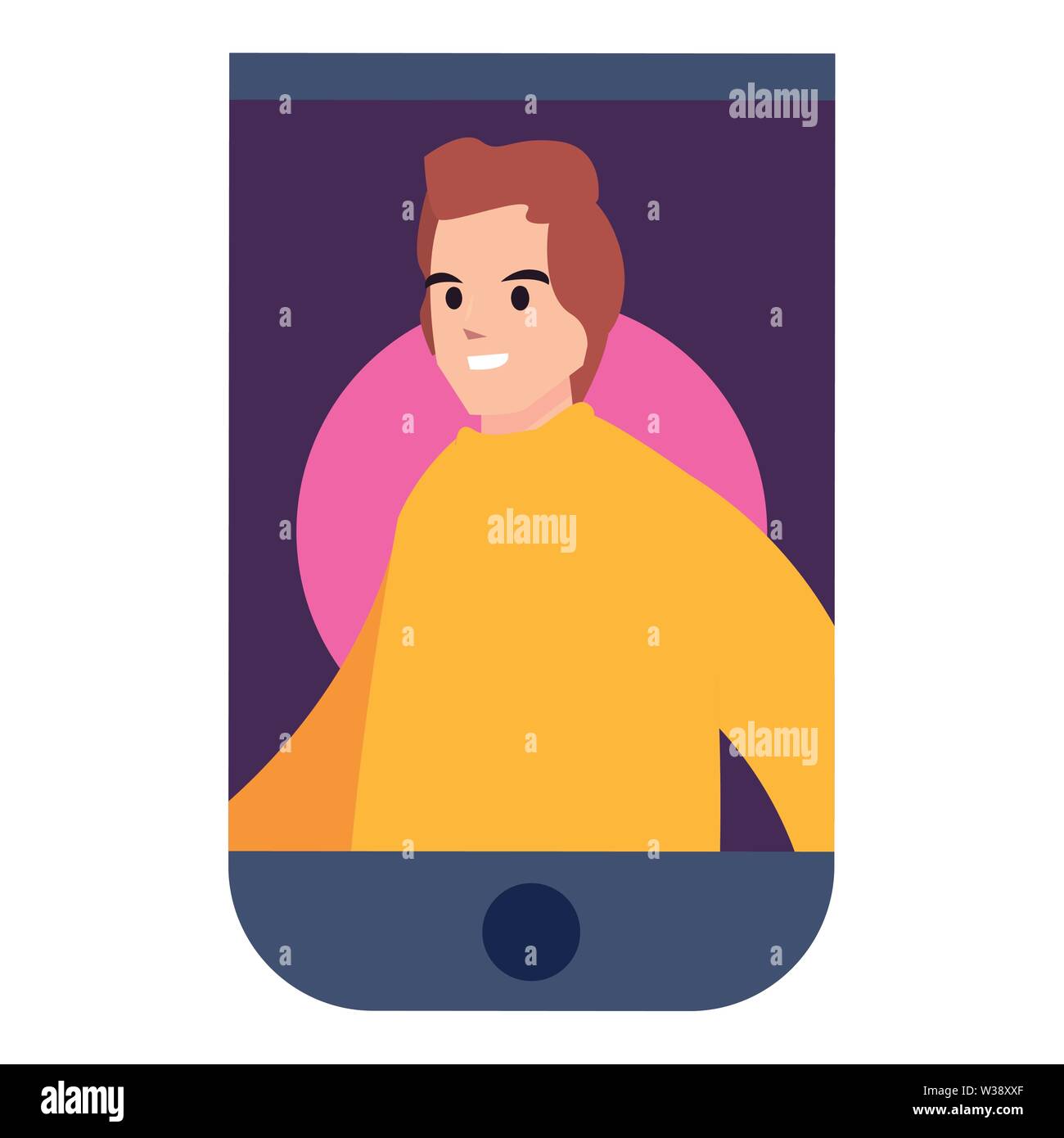 smartphone man happy people avatar vector illustration Stock Vector ...