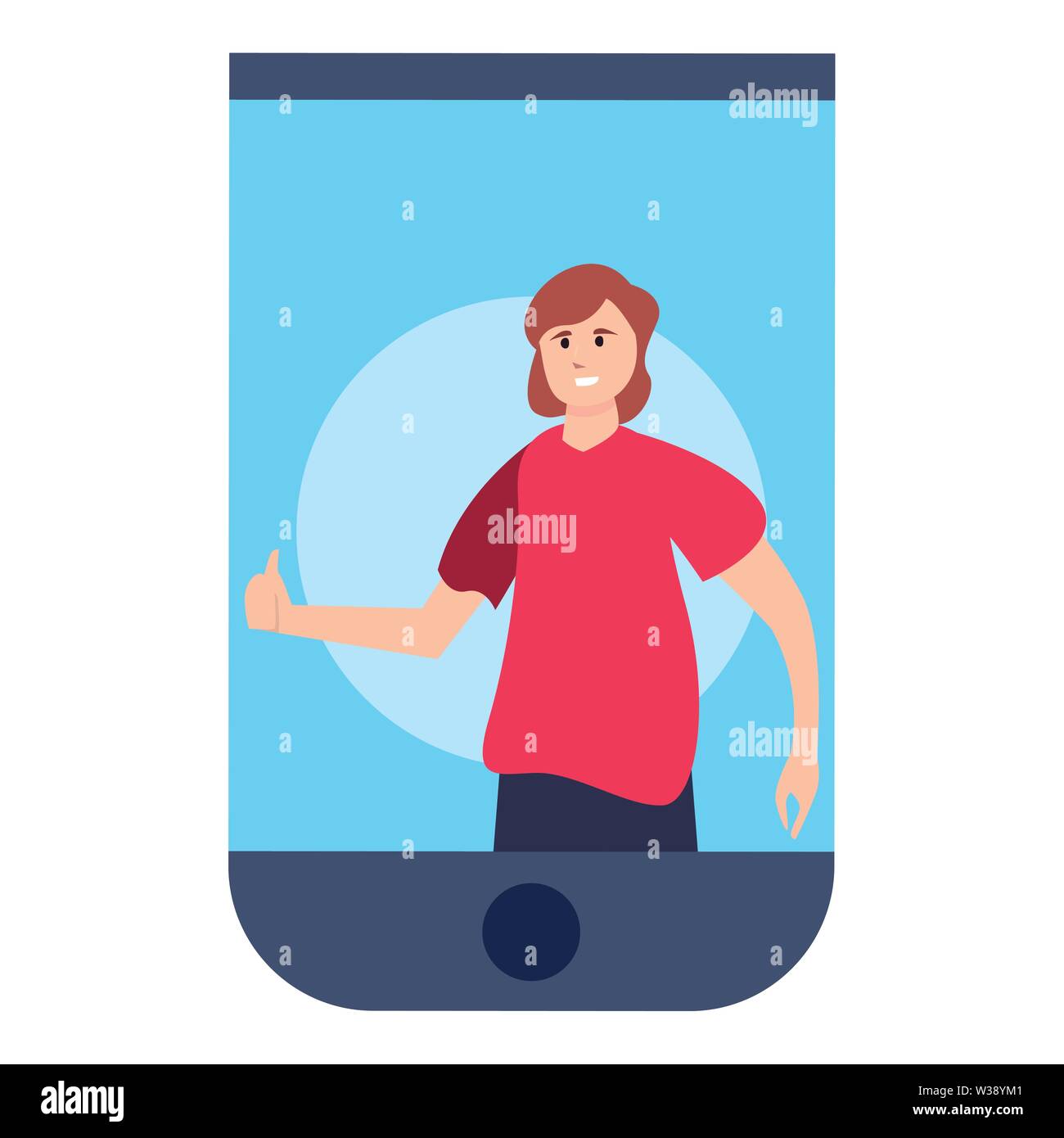 smartphone man happy people avatar vector illustration Stock Vector ...