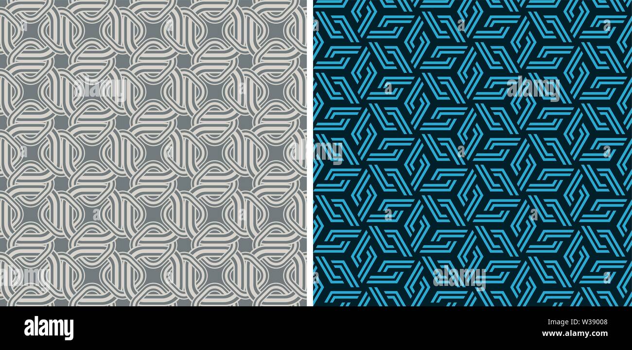Set of seamless patterns. Abstract geometric background vector Stock ...