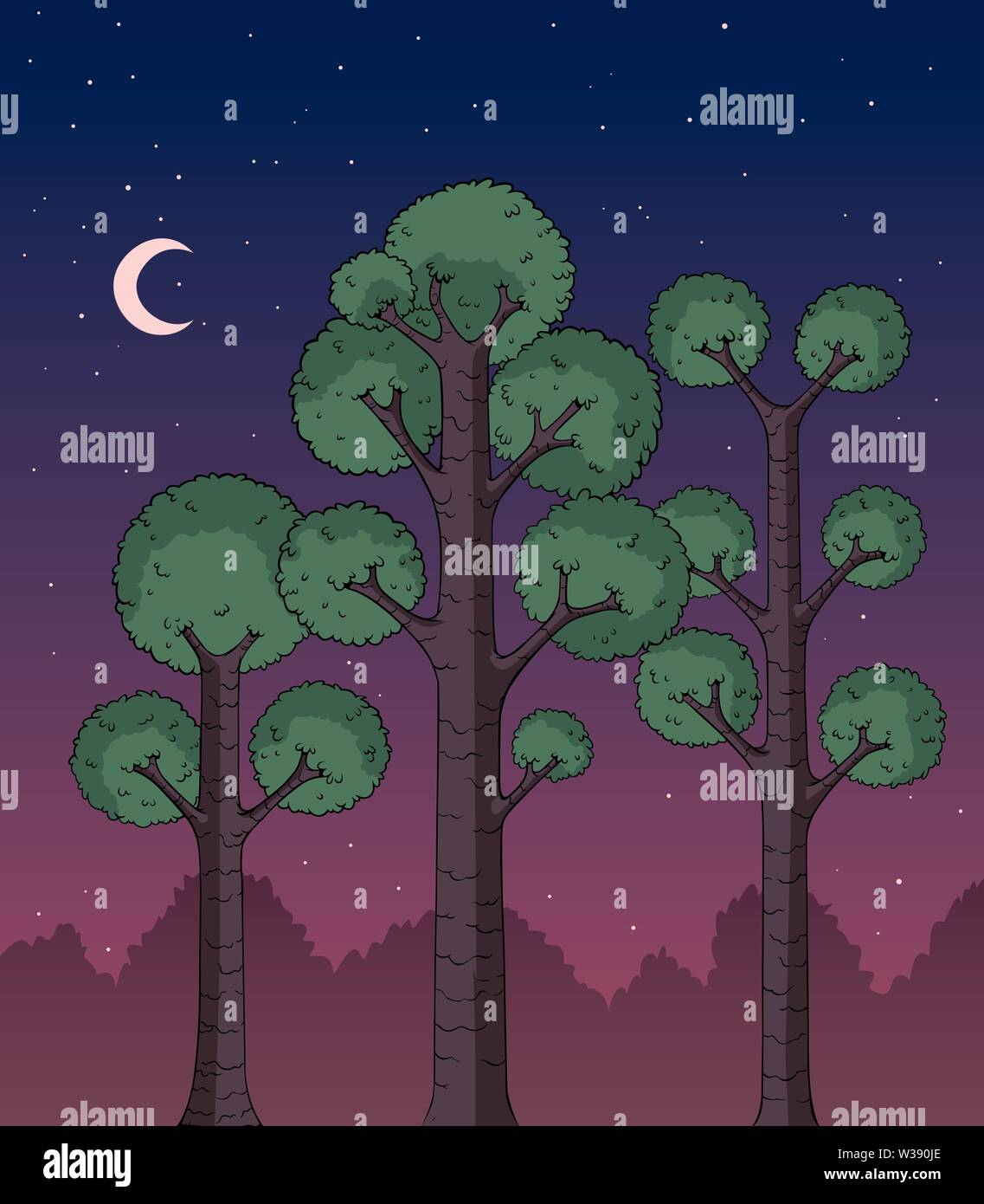 Tree line forest Stock Vector Images - Alamy