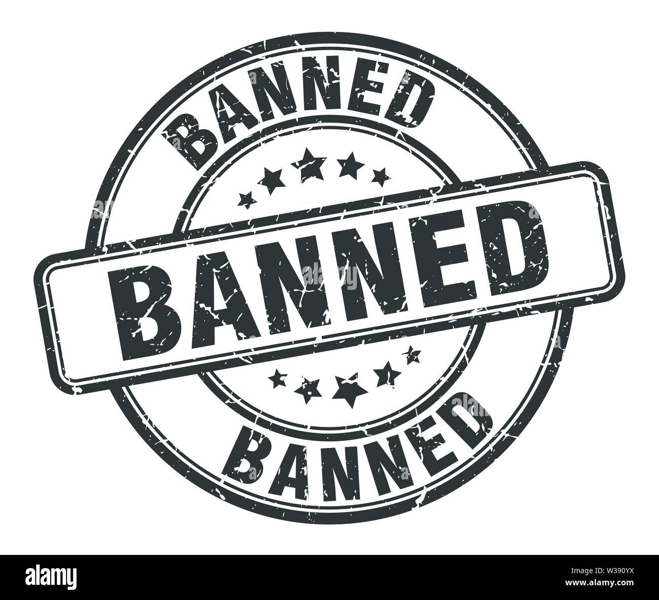 Banned Stamp Black and White Stock Photos & Images - Alamy