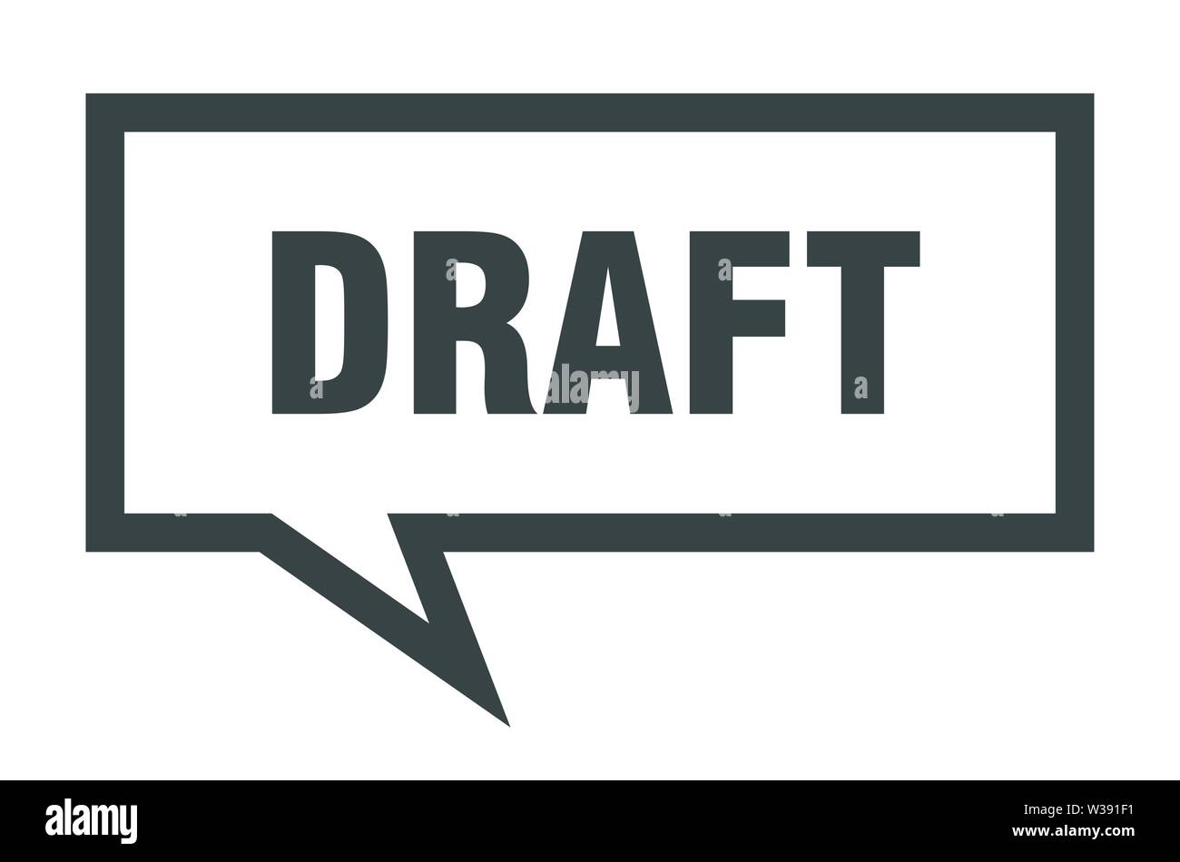Grunge black draft word hi-res stock photography and images - Alamy