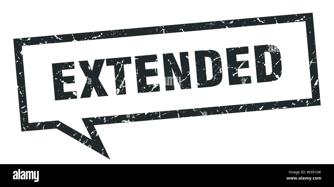 extended sign. extended square speech bubble. extended Stock Vector ...