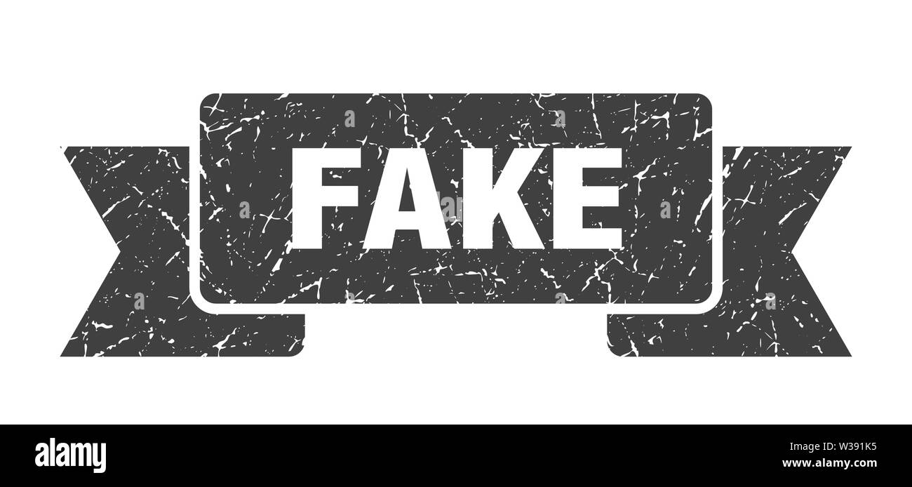 fake grunge ribbon. fake sign. fake banner Stock Vector Image & Art - Alamy