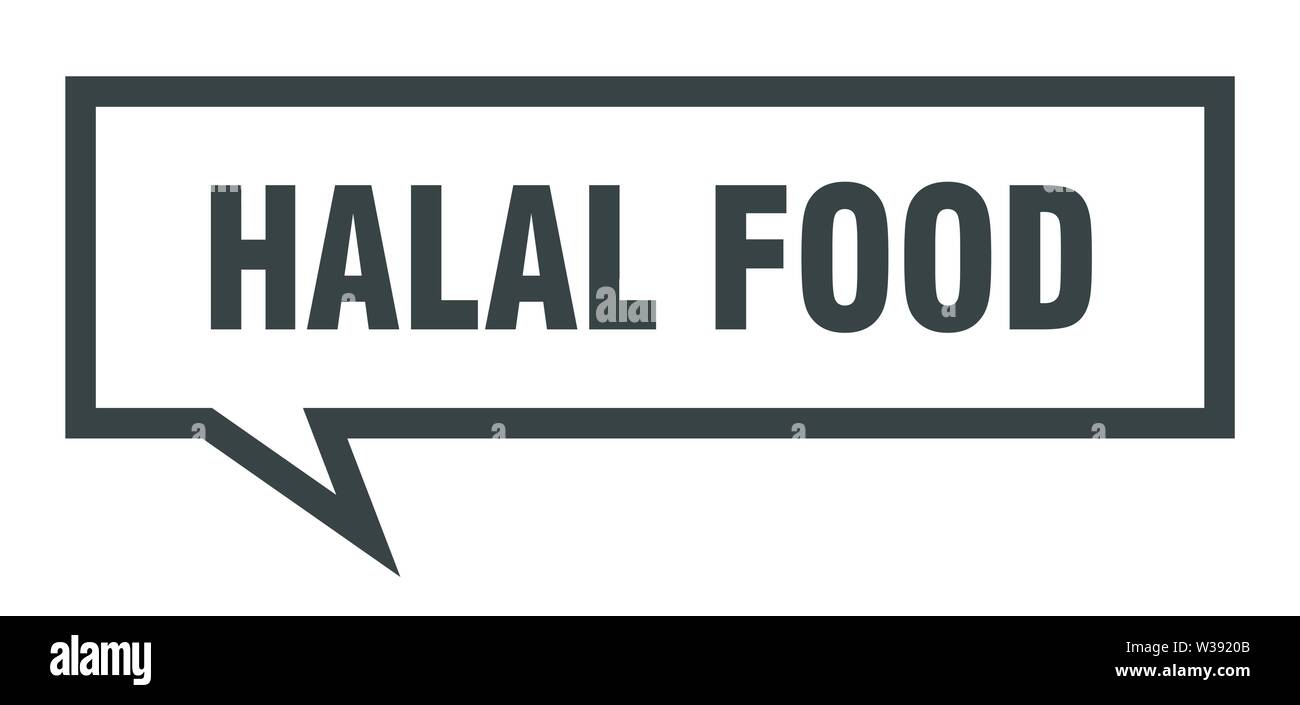 halal food sign. halal food square speech bubble. halal food Stock ...