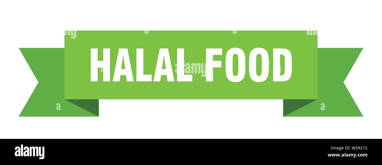 halal food ribbon. halal food isolated sign. halal food banner Stock ...