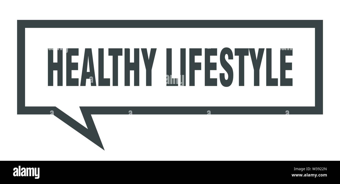 healthy lifestyle sign. healthy lifestyle square speech bubble. healthy ...