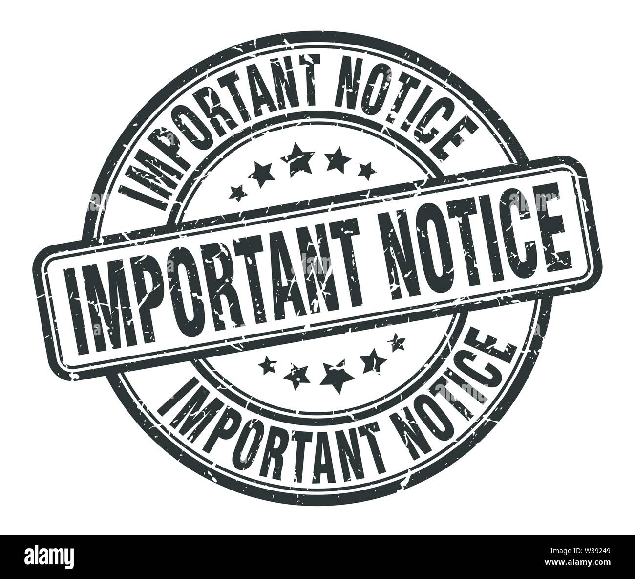 important notice stamp. important notice round grunge sign. important ...