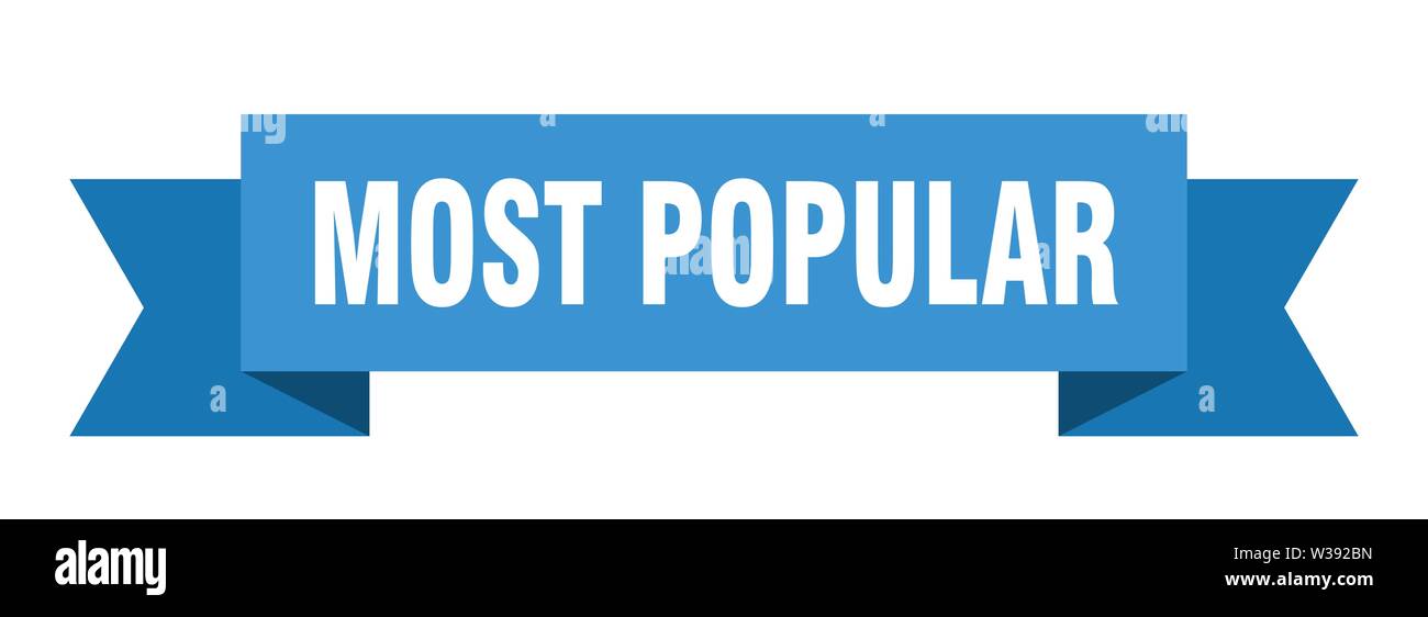 most popular ribbon. most popular isolated sign. most popular banner ...