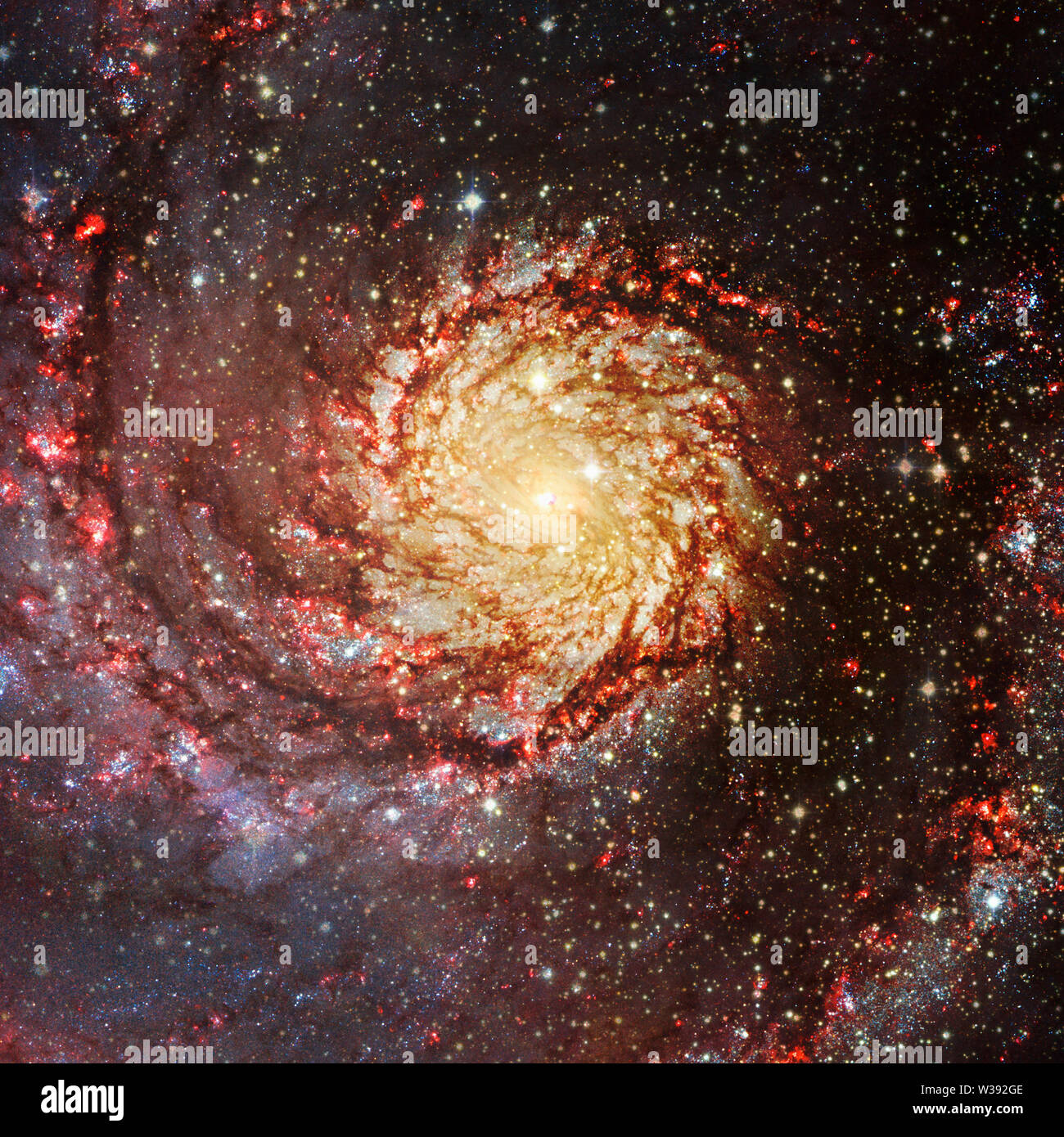 Universe scene with planets, stars and galaxies in outer space ...