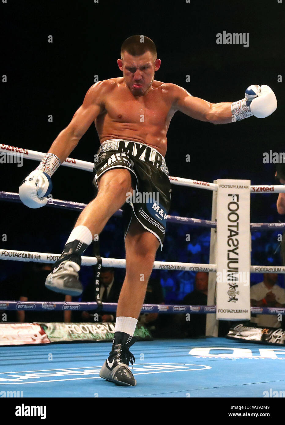 Liam Williams kicks his gum shield after winning the WBC Silver ...