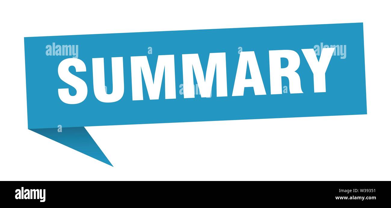 summary speech bubble. summary sign. summary banner Stock Vector Image ...