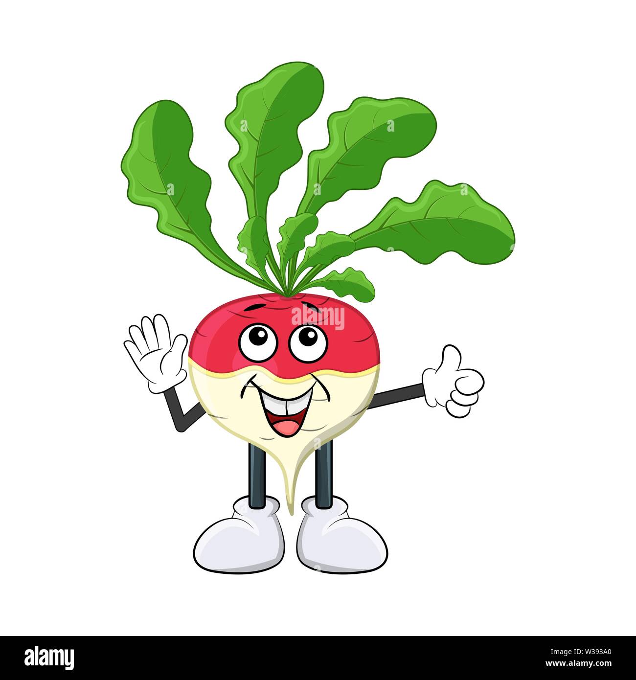 turnip happy cartoon character illustration isolated on white ...