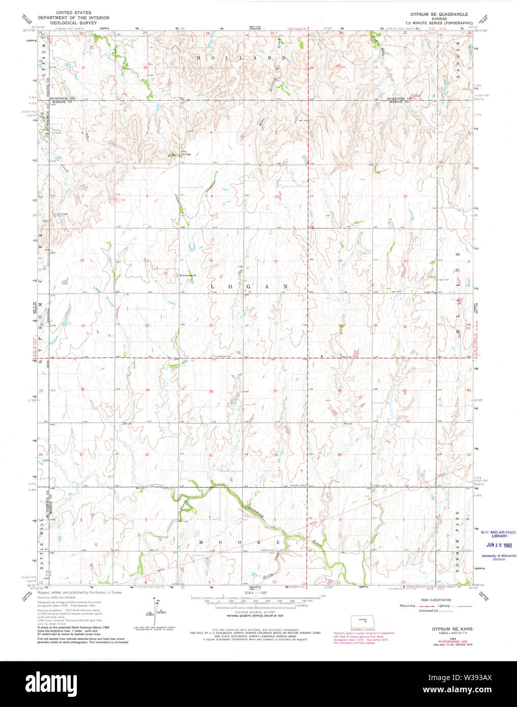 Gypsum kansas map hi-res stock photography and images - Alamy