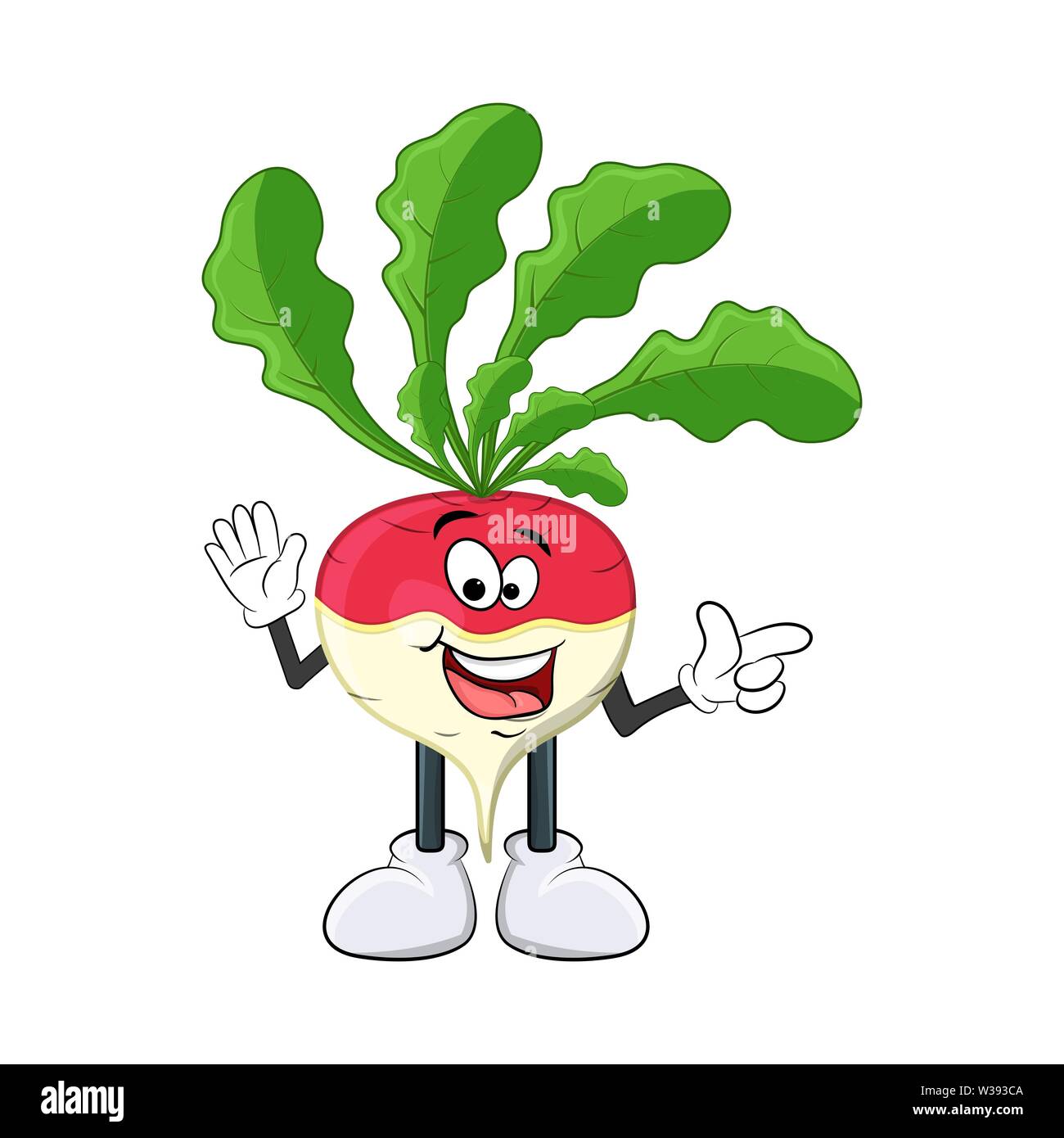 turnip happy cartoon character illustration isolated on white ...