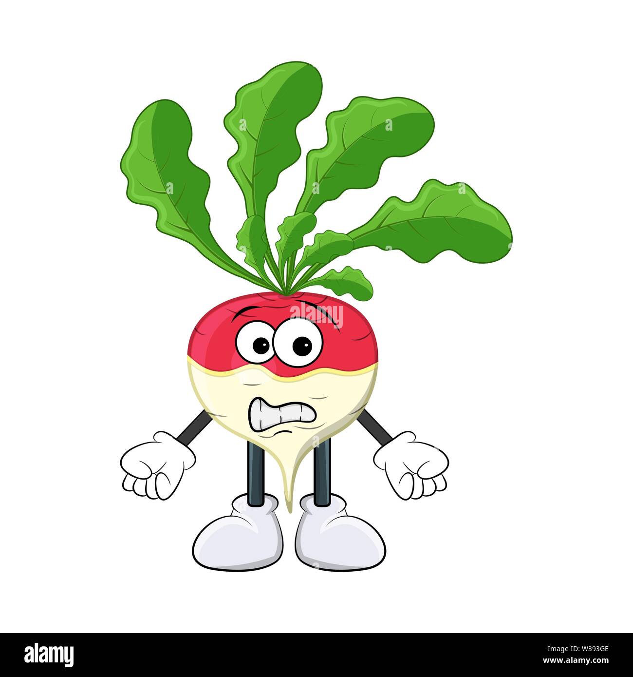 turnip worried, scared cartoon character illustration isolated on white ...