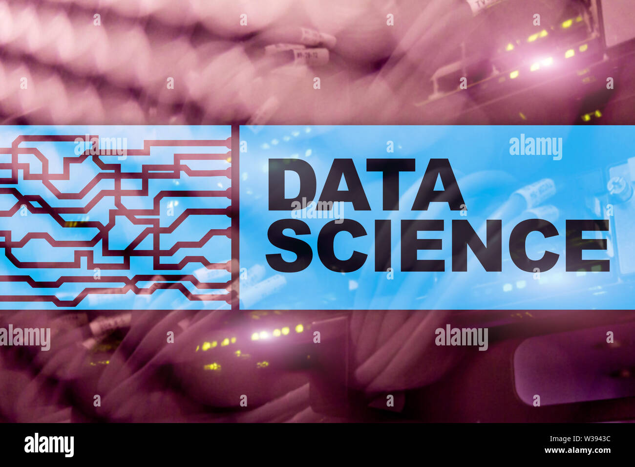 Data Science Artificial Intelligence Concept. Futuristic Supercomputer ...