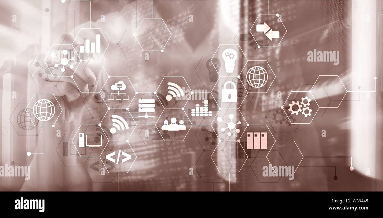 Digital concept internet of things information and telecommunication ...