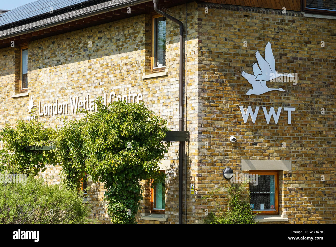 The entrance to the WWT London Wetland Centre in the Barnes, London ...