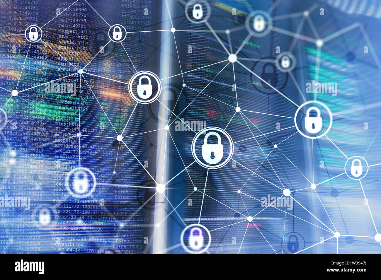 Cyber security, information privacy, data protection concept on modern ...