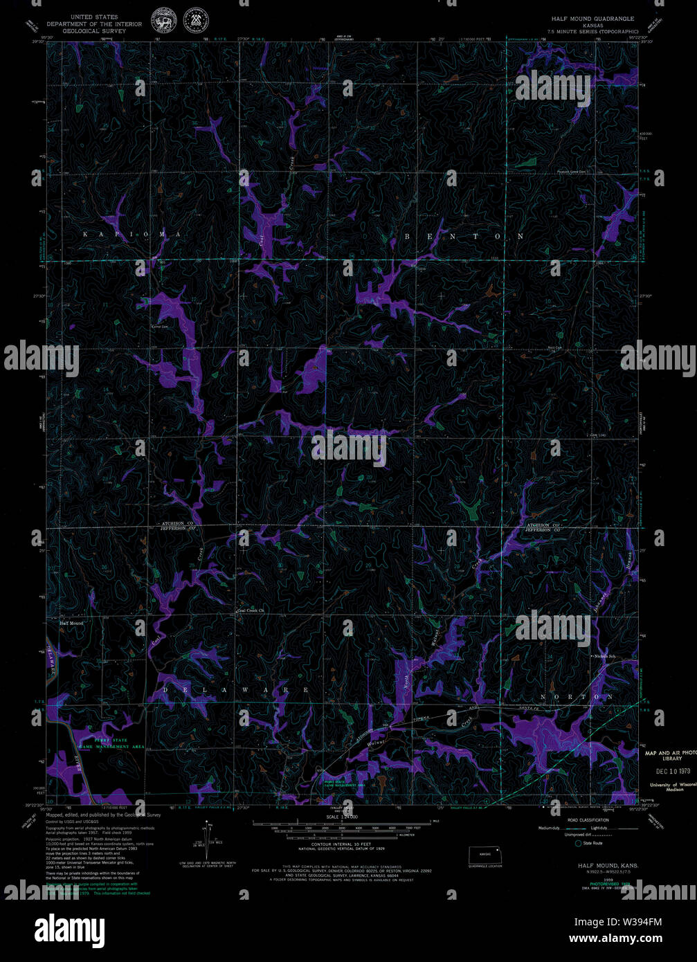 USGS TOPO Map Kansas KS Half Mound 511505 1959 24000 Inverted ...