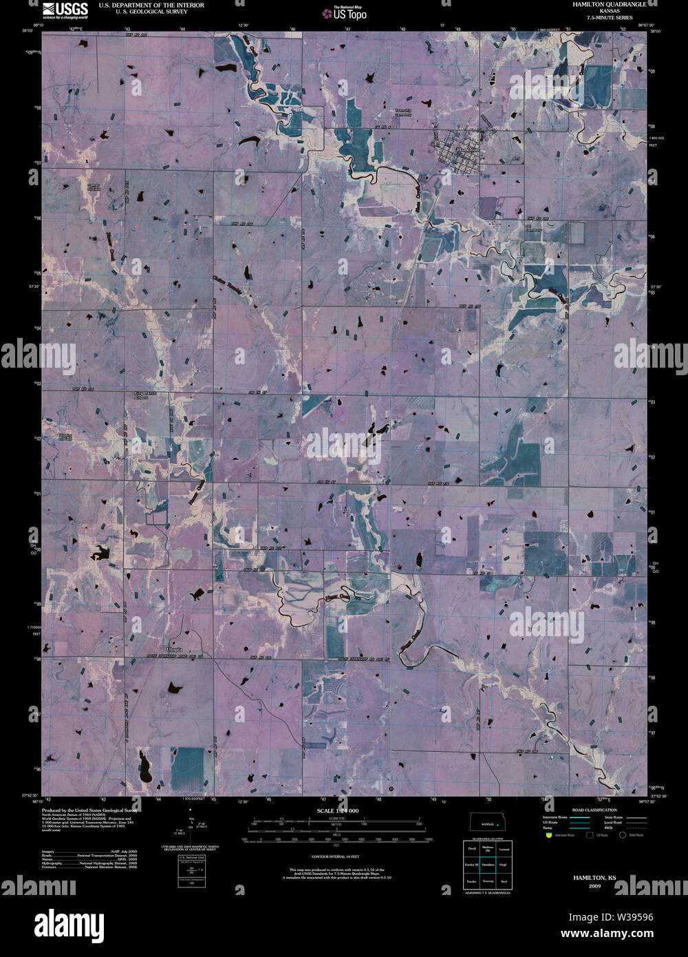 Map of hamilton kansas hi-res stock photography and images - Alamy